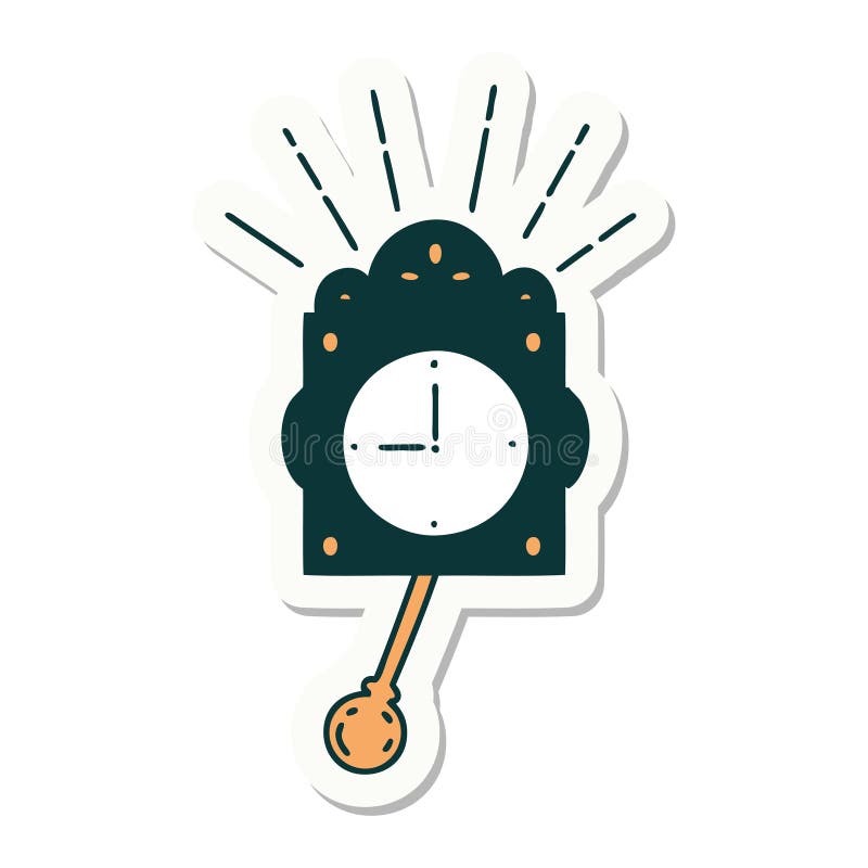 Sticker of Tattoo Style Ticking Clock Stock Vector - Illustration of ...