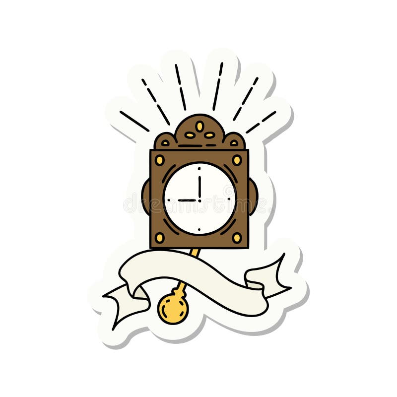 Sticker of Tattoo Style Ticking Clock Stock Vector - Illustration of ...