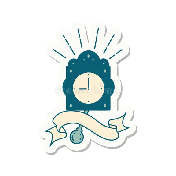 Sticker of Tattoo Style Ticking Clock Stock Vector - Illustration of ...