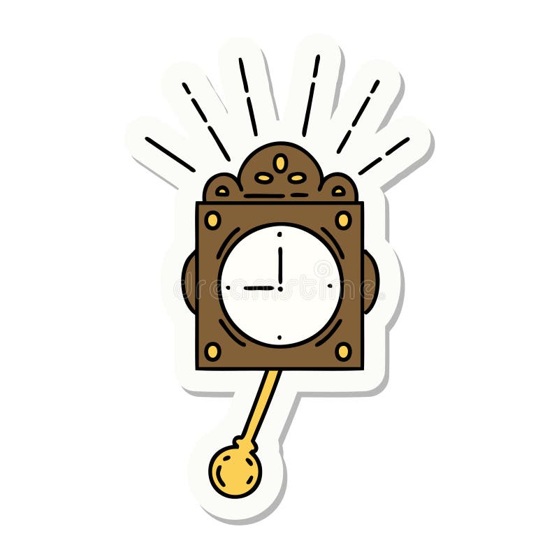 Sticker of Tattoo Style Ticking Clock Stock Vector - Illustration of ...