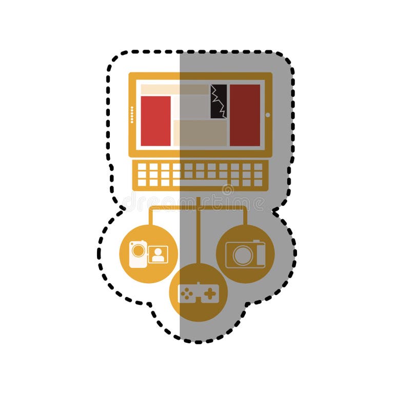 Sticker Tech Laptop Computer Database Server Icon Stock Stock ...