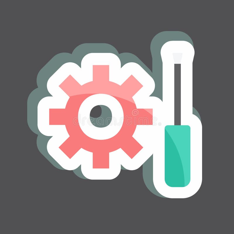 Sticker Technical Services. Suitable for Digital Web Symbol. Simple ...