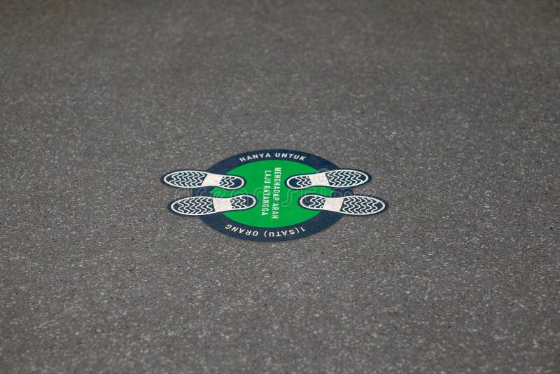 Sticker at MRT Train floor stock image. Image of award - 200705327