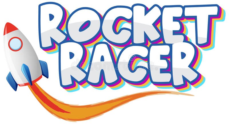 Sticker Template for Word Rocket Racer Stock Vector - Illustration of ...