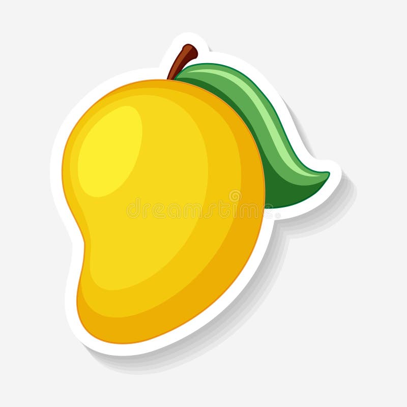 Sticker Template for Yellow Mango Stock Vector - Illustration of ...