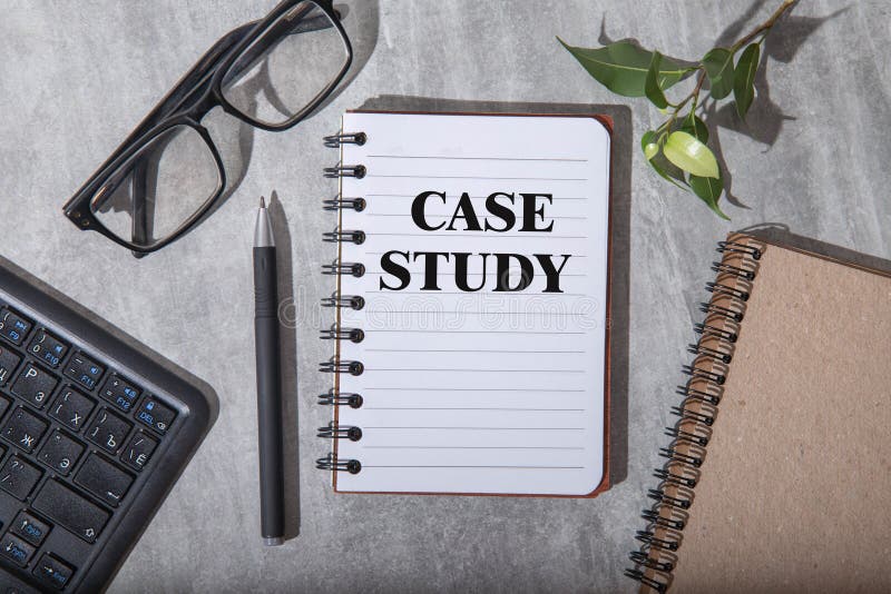 Sticker with Text Case Study in the Middle of Wooden Cubes with Letters ...