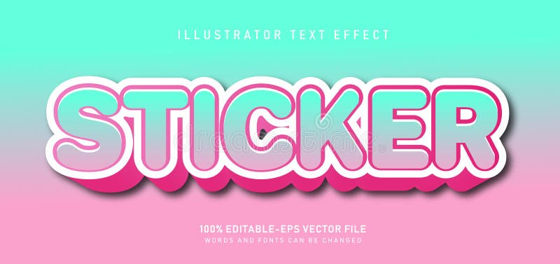 Sticker Text Effect Design Vector Stock Vector - Illustration of design ...