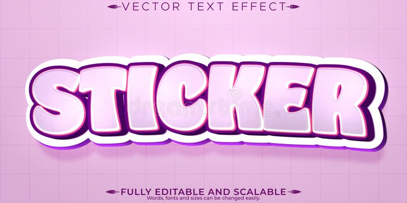 Sticker Text Effect, Editable Cartoon and Retro Customizable Font Style ...