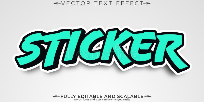 Sticker Text Effect, Editable Cool Modern Font Style Stock Vector ...
