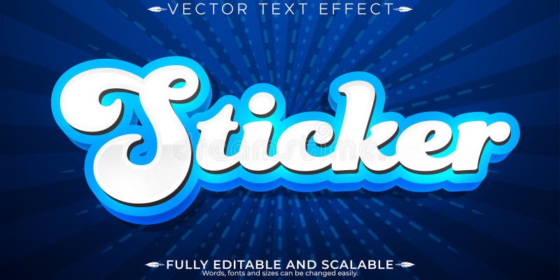 Sticker Text Effect, Editable Cool Modern Font Style Stock Vector ...