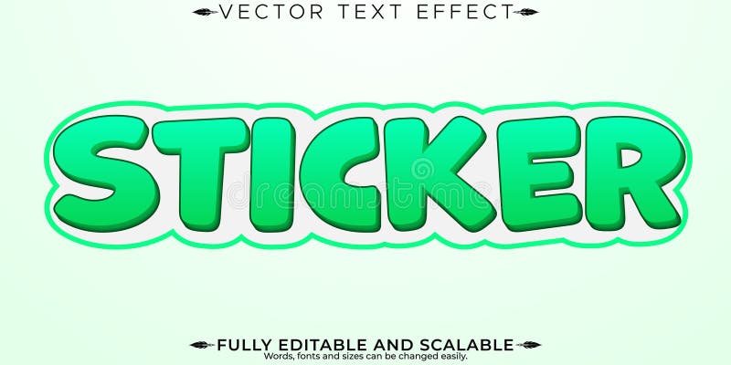Sticker Text Effect, Editable Retro Vintage Font Style Stock Vector ...