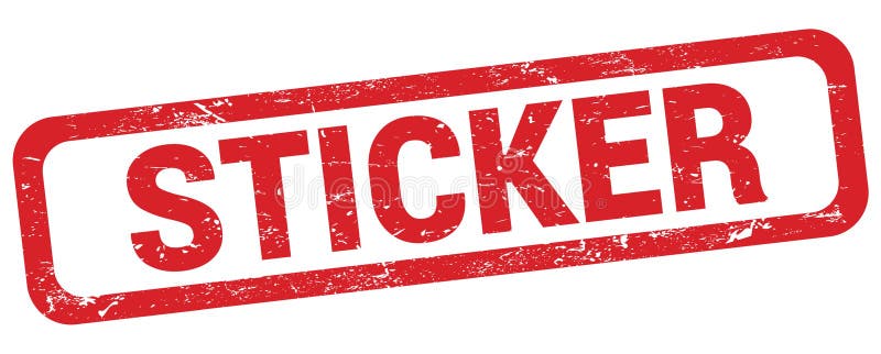 STICKER Text Written on Red Rectangle Stamp Stock Illustration ...