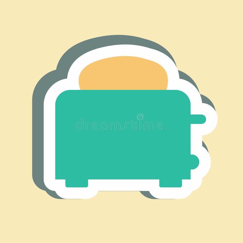 Sticker Toaster - Simple Illustration,Editable Stroke Stock ...