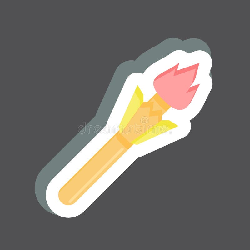 Sticker Torch. Related To Hawaii Symbol. Simple Design Editable Stock ...