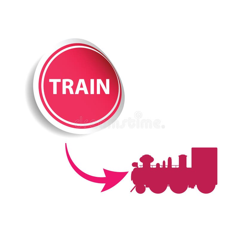 Sticker train pink stock vector. Illustration of railroad - 54013605