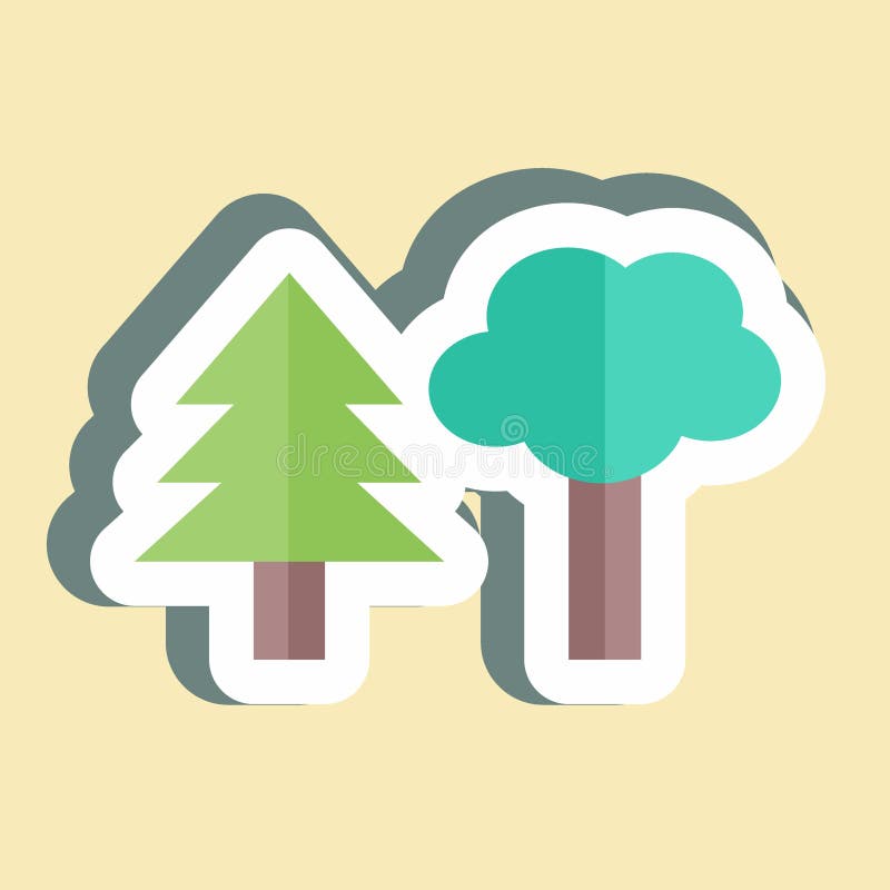 Sticker Trees - Simple Illustration, Good for Prints , Announcements ...