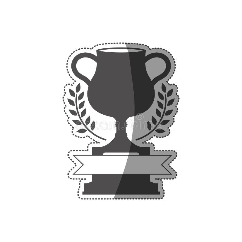 Sticker Trophy Cup Medal in Monochrome with Ribbon Stock Vector ...