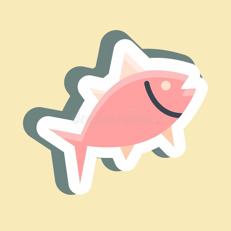 Sticker Tuna. Suitable for Seafood Symbol. Simple Design Editable ...