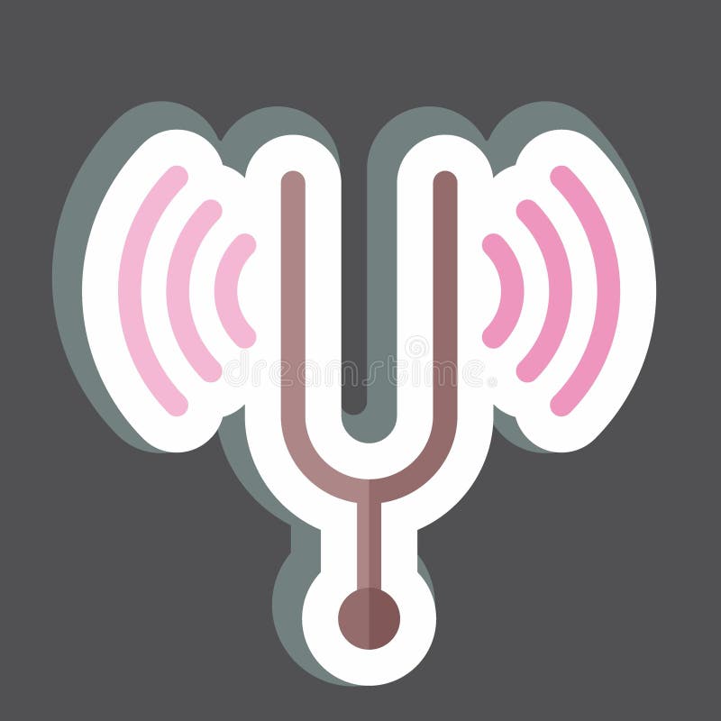 Sticker Tuning Fork. Related To Podcast Symbol. Simple Design Editable ...