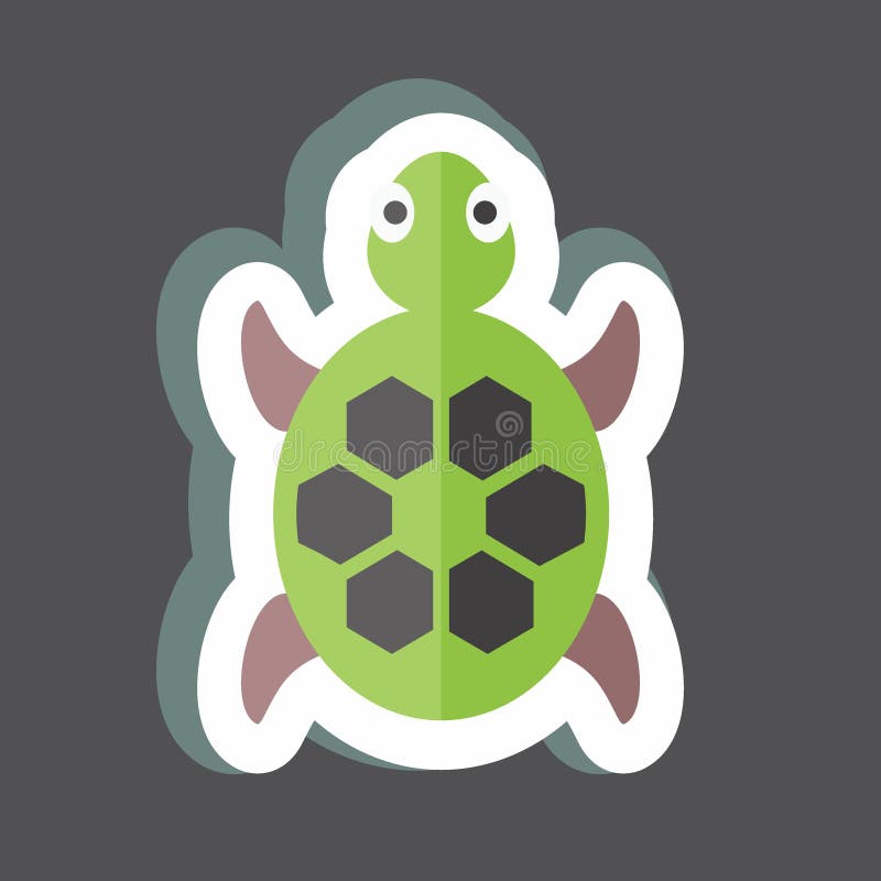 Sticker Turtle Vector Cartoon Illustration Stock Vector - Illustration ...