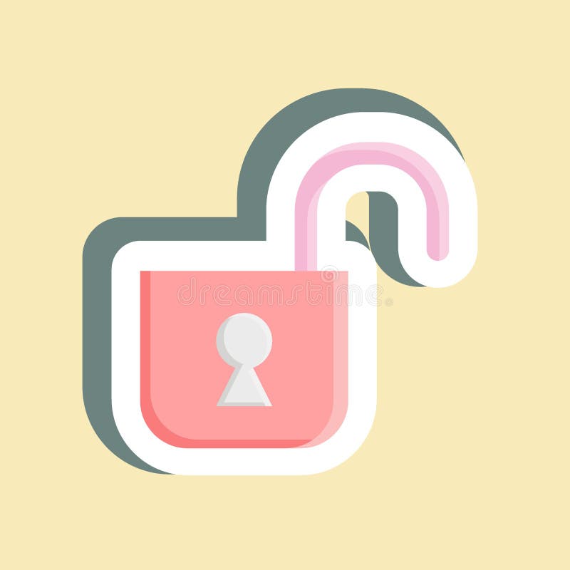 Sticker Unlocked. Suitable for Security Symbol. Simple Design Editable ...