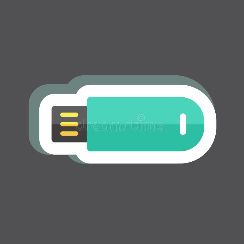 Sticker USB Cable. Suitable for Education Symbol. Simple Design ...
