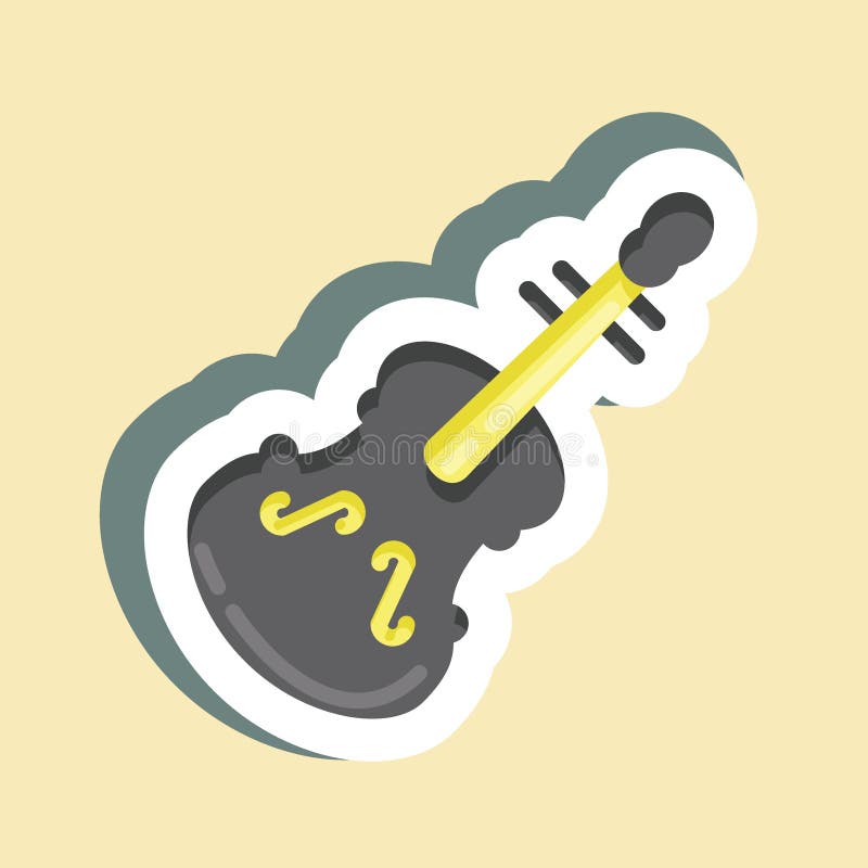 Sticker Violin. Suitable for Education Symbol. Simple Design Editable ...