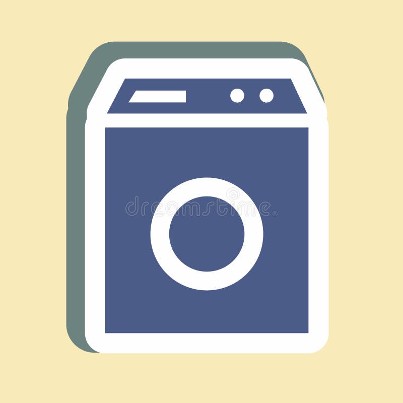Sticker Washing Machine - Simple Illustration,Editable Stroke Stock ...
