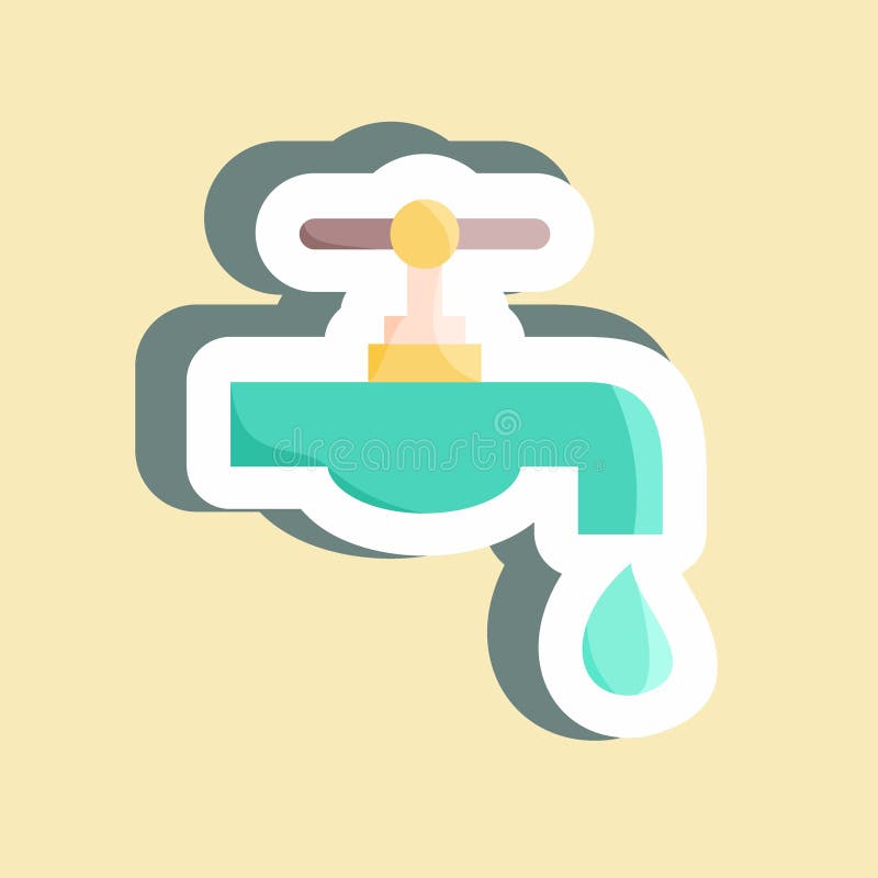 Sticker Water Resource. Suitable for Education Symbol. Simple Design ...