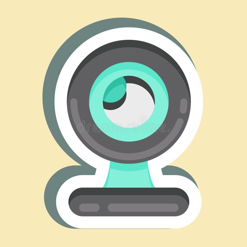 Sticker Webcam. Suitable for Computer Components Symbol. Simple Design ...
