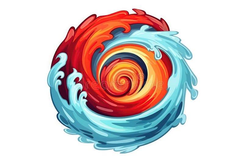 Sticker on White Background Cyclone. Generative AI Stock Illustration ...