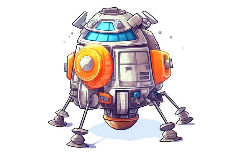 Sticker on White Background Lunar Module the Iconic Spacecraft that ...