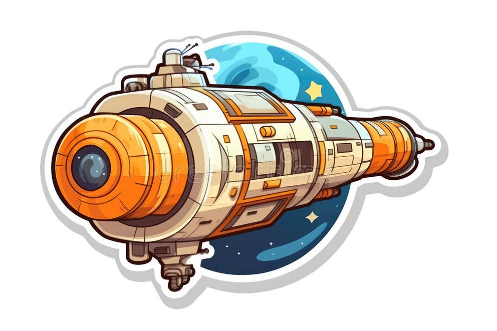 Sticker on White Background Space Probe Spacecraft Designed To Explore ...