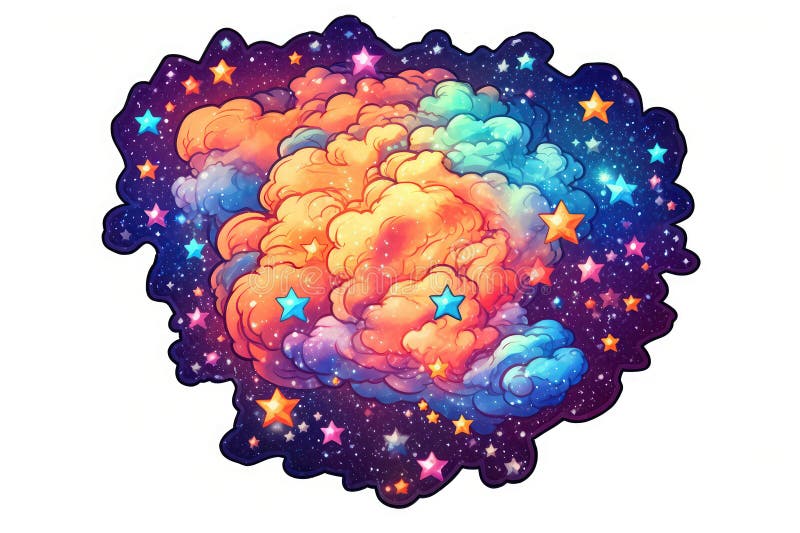 Sticker on White Background Star Cluster Group of Stars Densely Packed ...