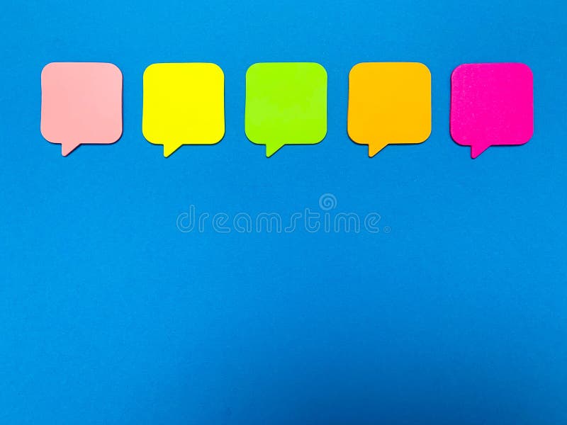 Sticker Whith Empty Space for Text on Blue Wall Stock Photo - Image of ...