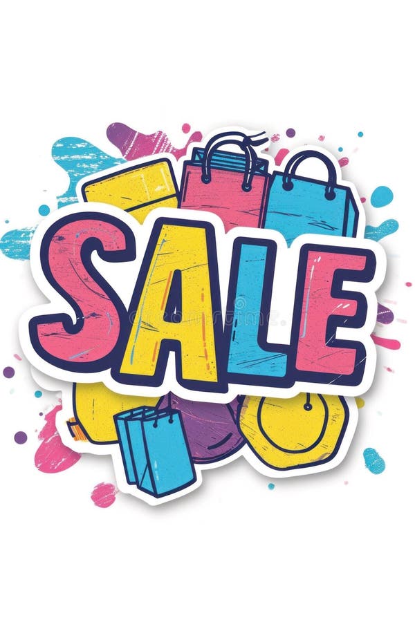 A Sticker with the Word Sale on it and Various Items, AI Stock ...