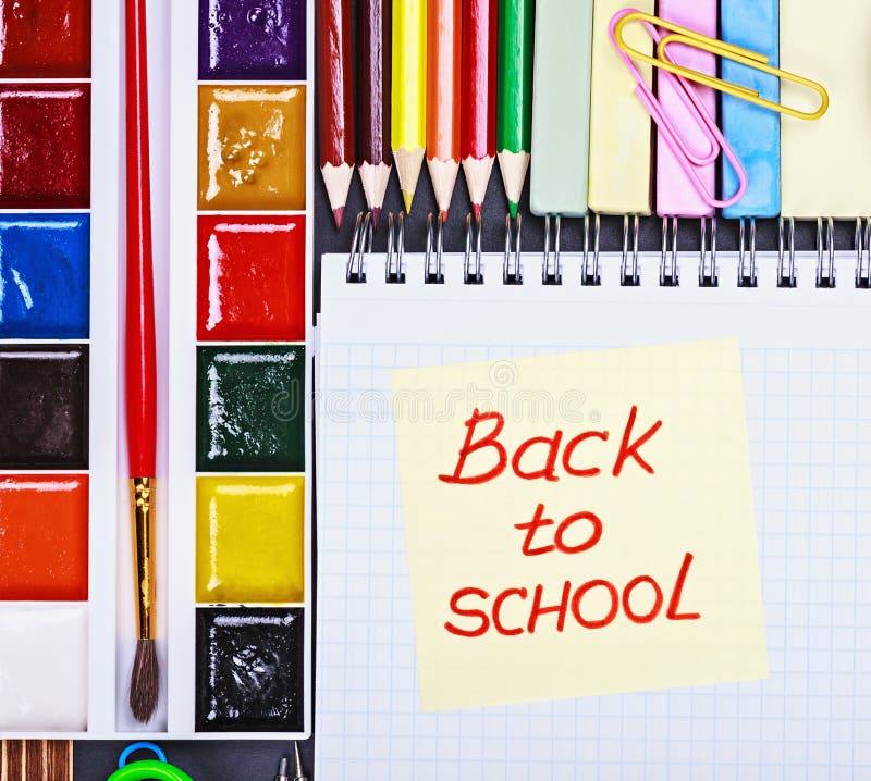 Sticker with the Words Back To School Stock Photo - Image of group ...