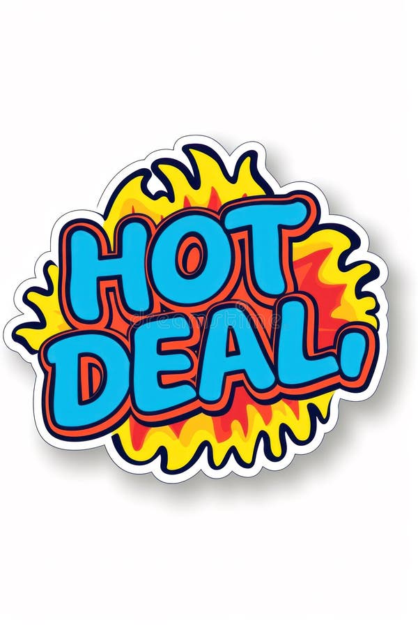 A Sticker with the Words Hot Deal on it in Comic Book Style, AI Stock ...