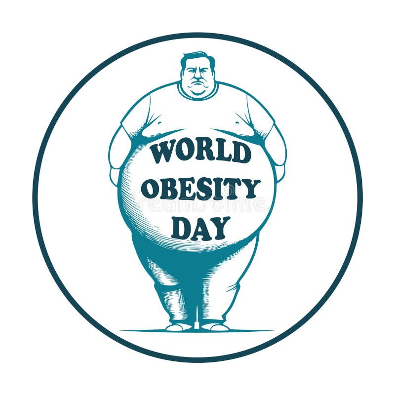 Sticker for World Obesity Day Stock Vector - Illustration of design ...