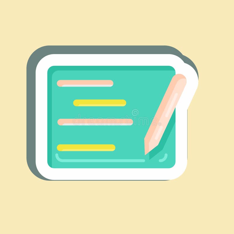 Sticker Writing. Suitable for Education Symbol. Simple Design Editable ...