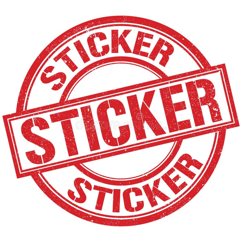 STICKER Written Word on Red Stamp Sign Stock Illustration ...