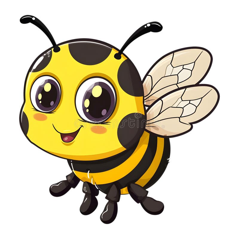 Sticker of a Yellow Bee on a Transparent Background - Ai Generated ...