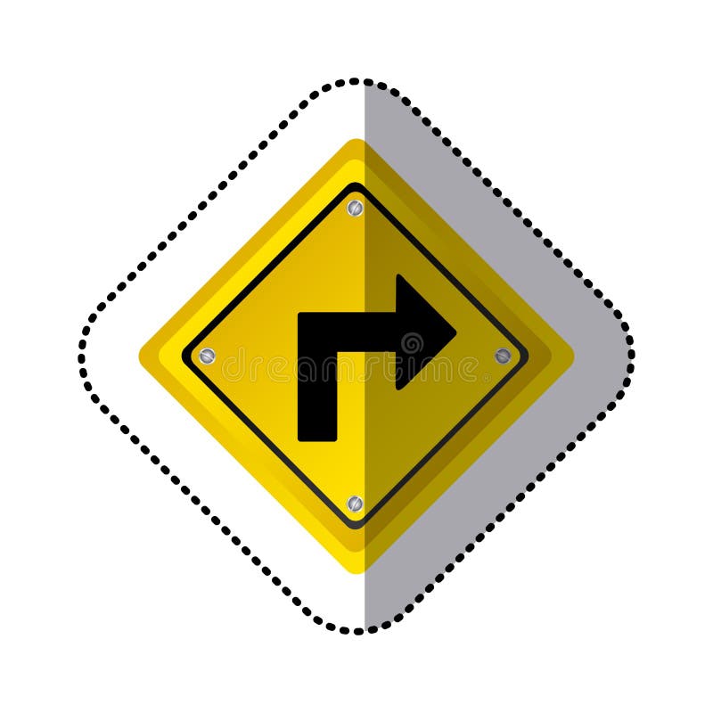Sticker Yellow Square Shape Frame Two Way Traffic Sign Stock ...