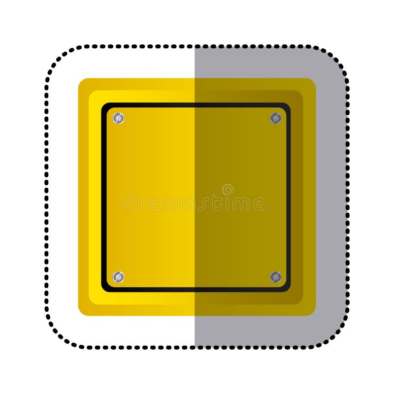 Sticker Yellow Square Shape Traffic Sign Icon Stock Illustration ...