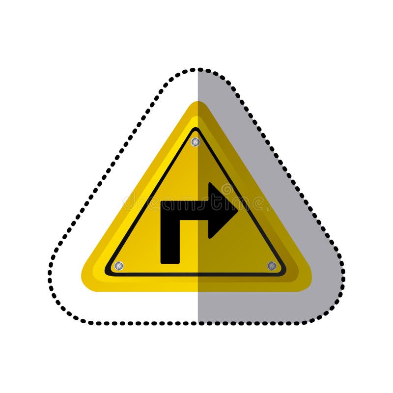 Yellow Warning Sign U-turn Roadsign Stock Illustration - Illustration ...