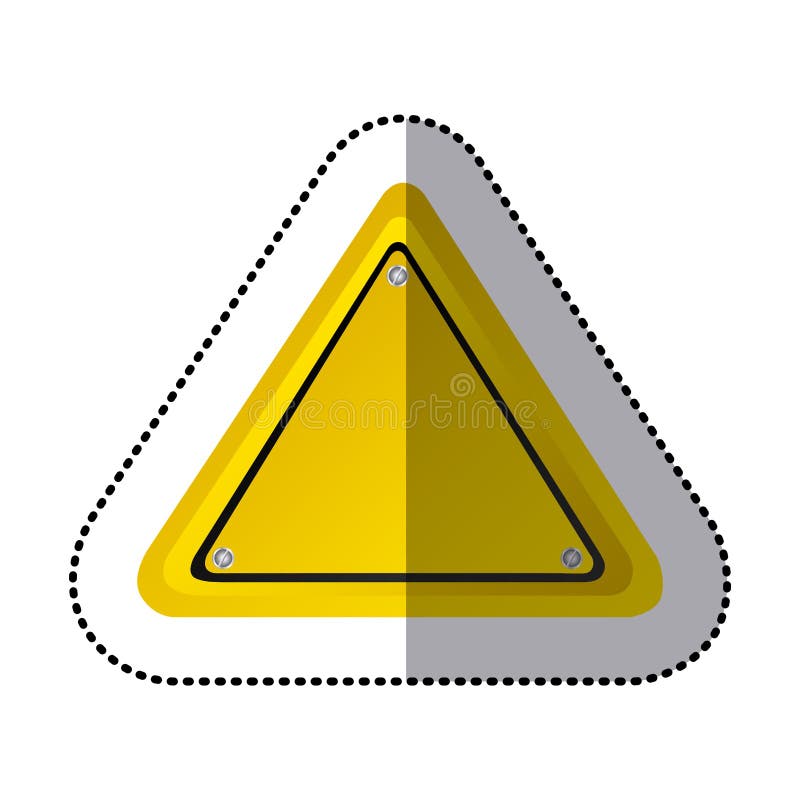 Sticker Yellow Triangle Shape Traffic Sign Icon Stock Illustration ...