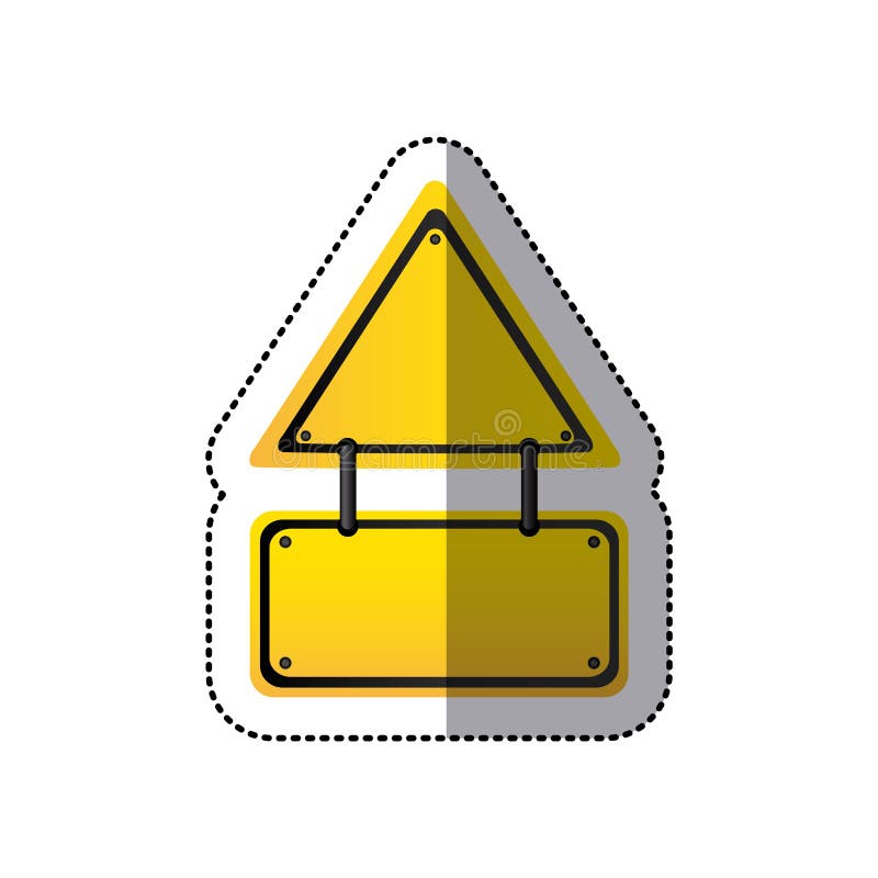 Sticker Yellow Triangle Shape Warning Traffic Sign Stock Illustration ...