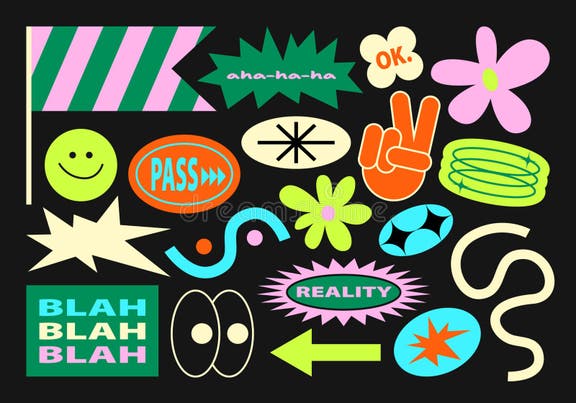 Comic Bright Emoticon Stickers Stock Illustrations – 160 Comic Bright ...