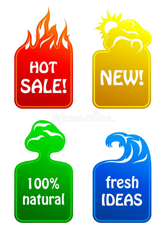 Stickers 4 elements stock vector. Illustration of floral - 22215360