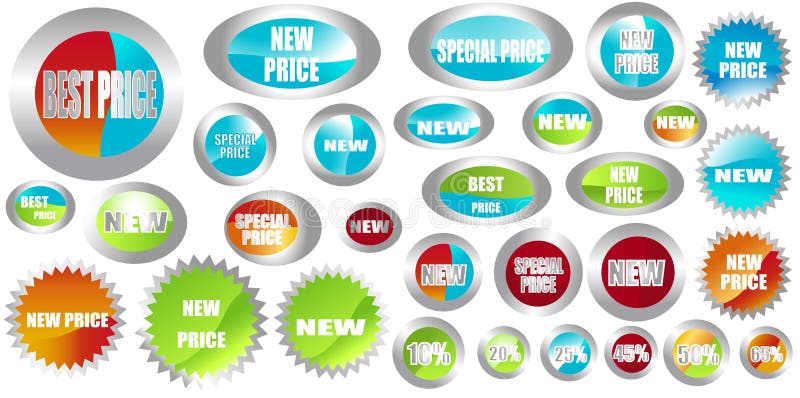 Sale stickers stock vector. Illustration of advertisement - 4474121